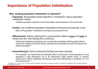 Why advanced population initialization techniques perform poorly in ...