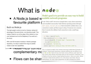 Wiring the Internet of Things with Node-RED, @IoTConf talk, September '14 | PPT