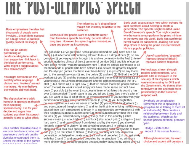 Boris Johnson Post-Olympics Speech Analysis | PPT