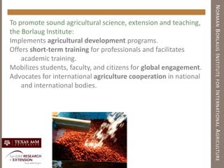 Borlaug Institute Overview July 2010 | PPT