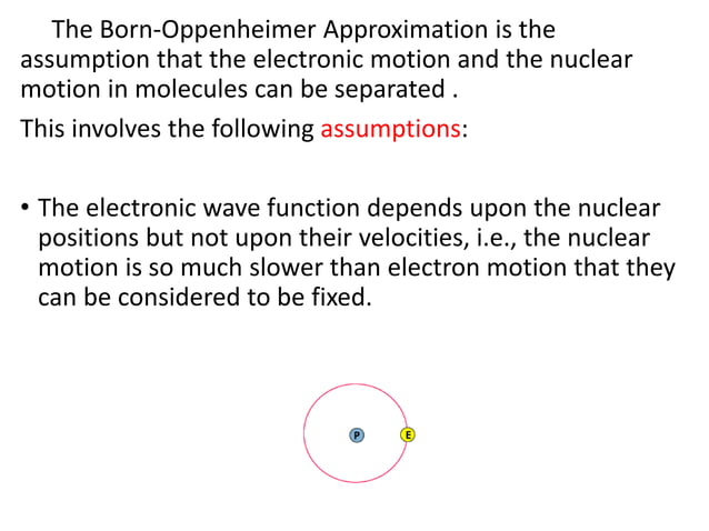 Born-Oppenheimer approximation.pptx | Chemistry | Science