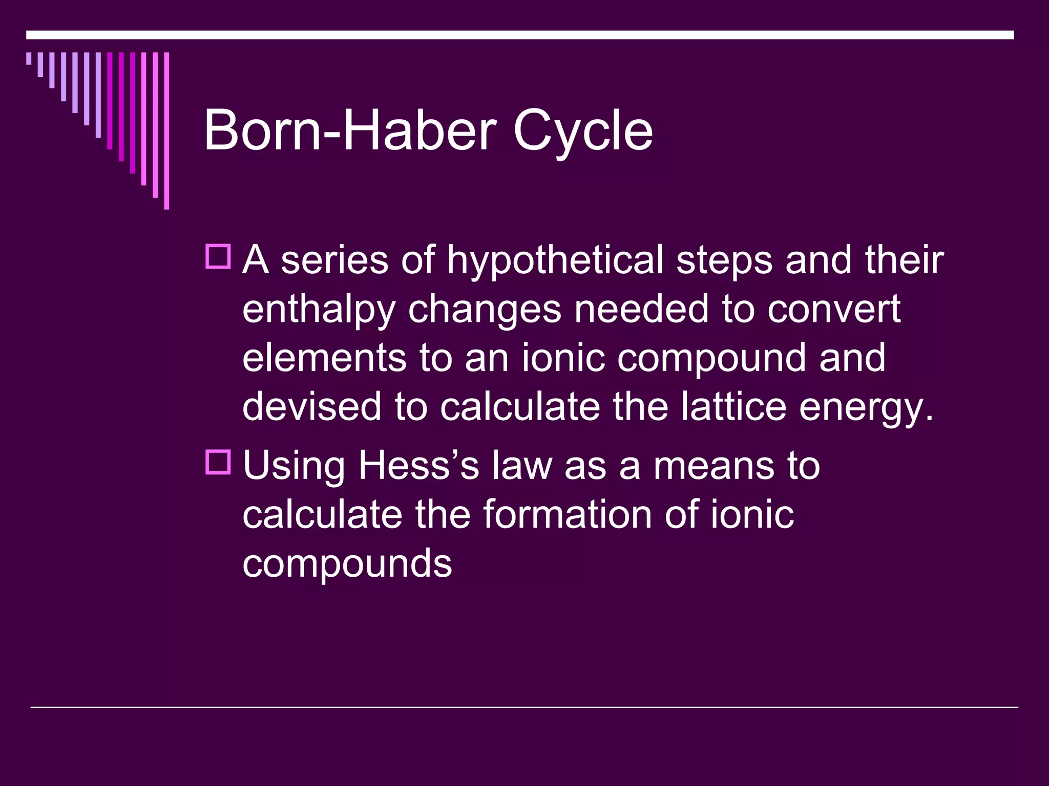 Born haber cycle | PPT