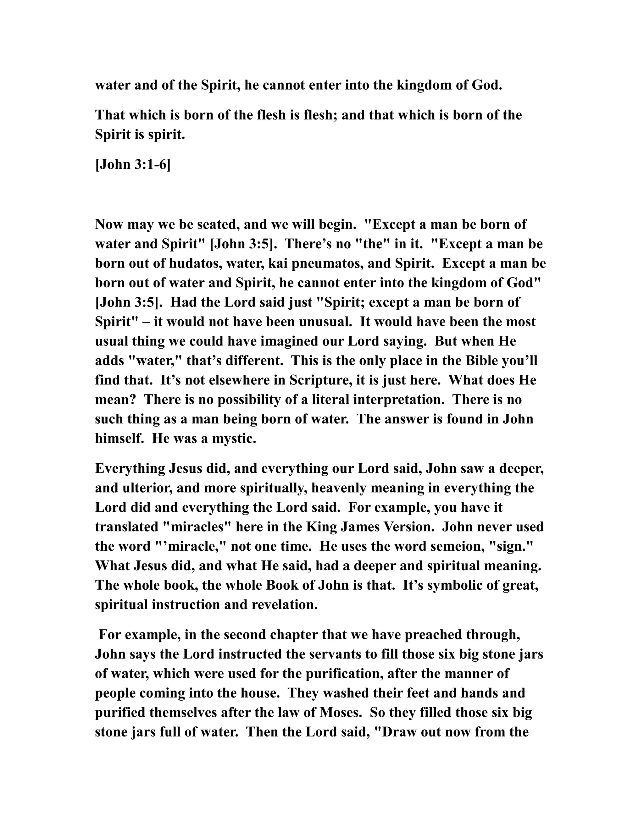 Born of water and the holy spirit | RTF