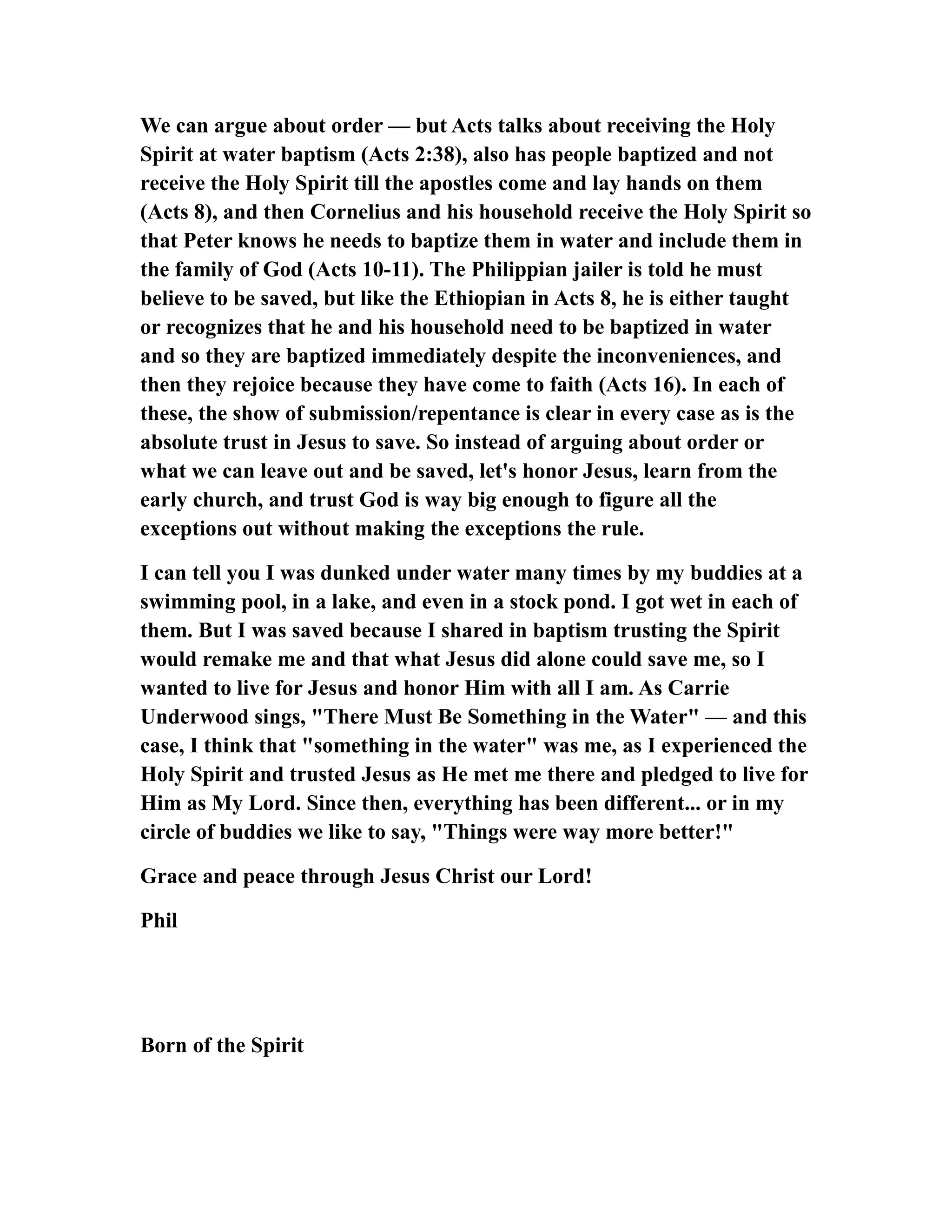 Born of water and the holy spirit | RTF