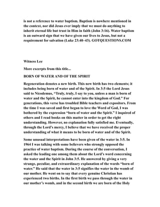 Born of water and the holy spirit | RTF