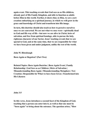 Born of water and the holy spirit | RTF