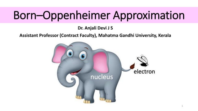 Bornoppenheimer Approximationpdf Chemistry Science