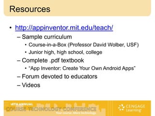 Course Tech 2013, Abigail Bornstein,Using Adroid App Inventor to ...