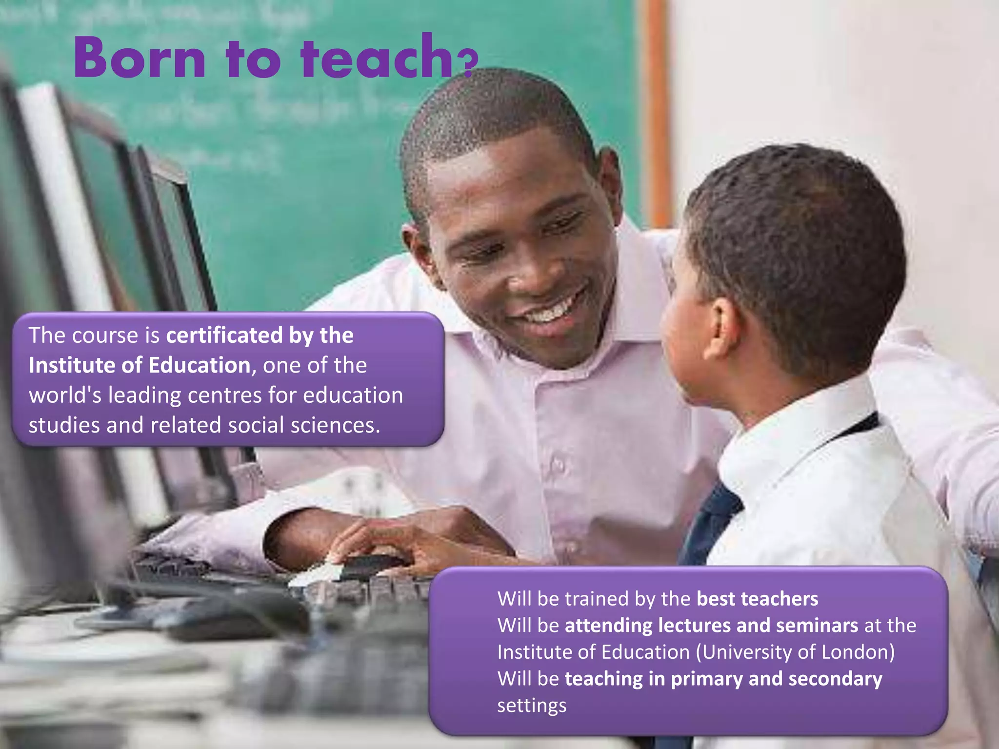 Born to teach advert | PPT