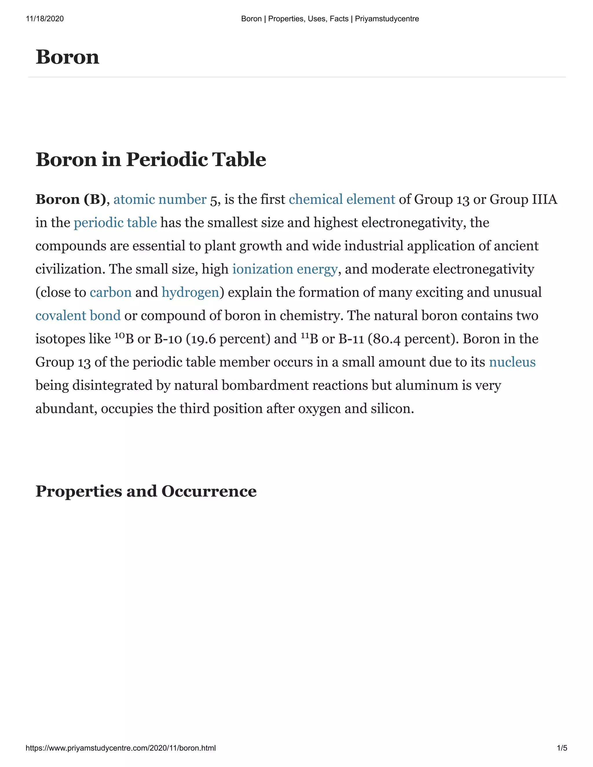 Boron | PDF
