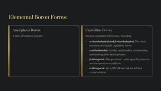 BORON ppt Introduction, advantages and disadvantages | PDF