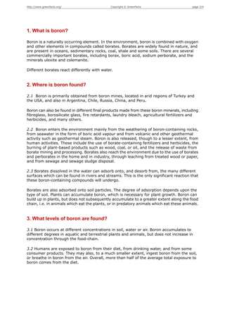 Scientific Facts on Boron | PDF