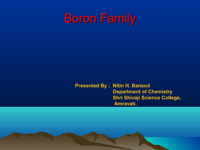 Boron family new | PPT | Chemistry | Science
