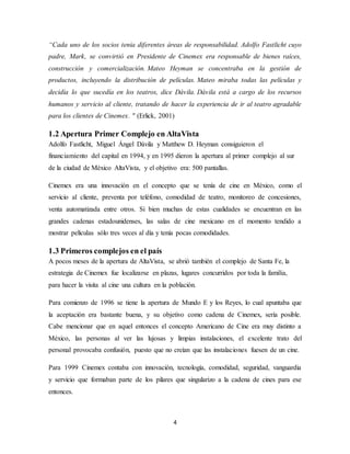 Historia, Crecimiento y Expansión de Cinemex | DOCX