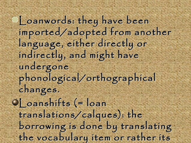 Borrowing in the english language | PPT