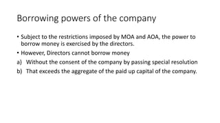 borrowing Powers of the compnay.pptx | Business Accounting & Finance ...