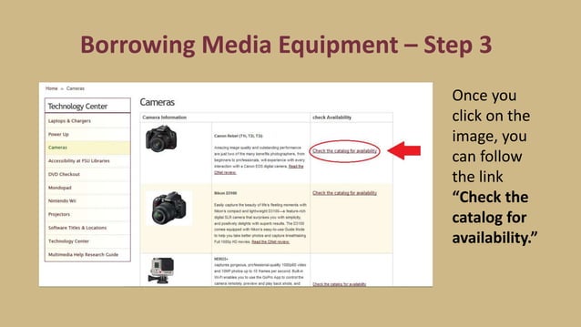 Borrow media equipment | PPT