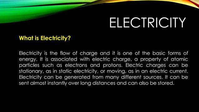 About Electricity ppt | PPT