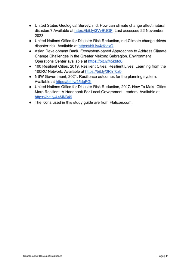 Basic Resilience Study Guide and Disaster Risk Management | PDF