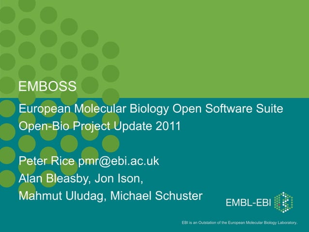 G09-Misc-EMBOSS | PPT | Databases | Computer Software and Applications