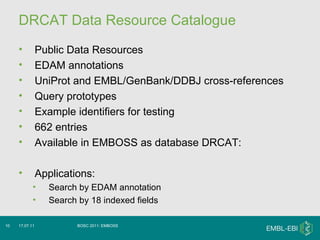 G09-Misc-EMBOSS | PPT | Databases | Computer Software and Applications