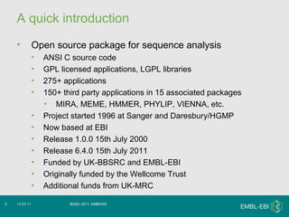 G09-Misc-EMBOSS | PPT | Databases | Computer Software and Applications