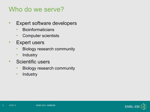 G09-Misc-EMBOSS | PPT | Databases | Computer Software and Applications