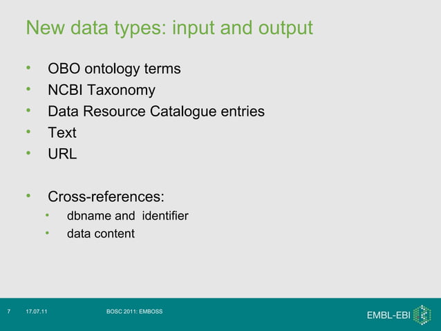 G09-Misc-EMBOSS | PPT | Databases | Computer Software and Applications