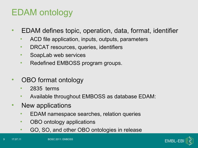G09-Misc-EMBOSS | PPT | Databases | Computer Software and Applications