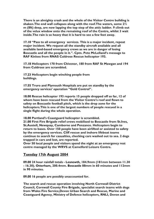 Boscastle flood timeline | PDF | Weather | Science
