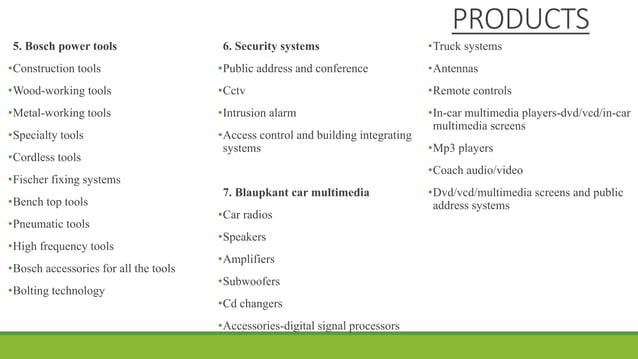 Bosch company profile | PPTX | Automotive Industry | Industries
