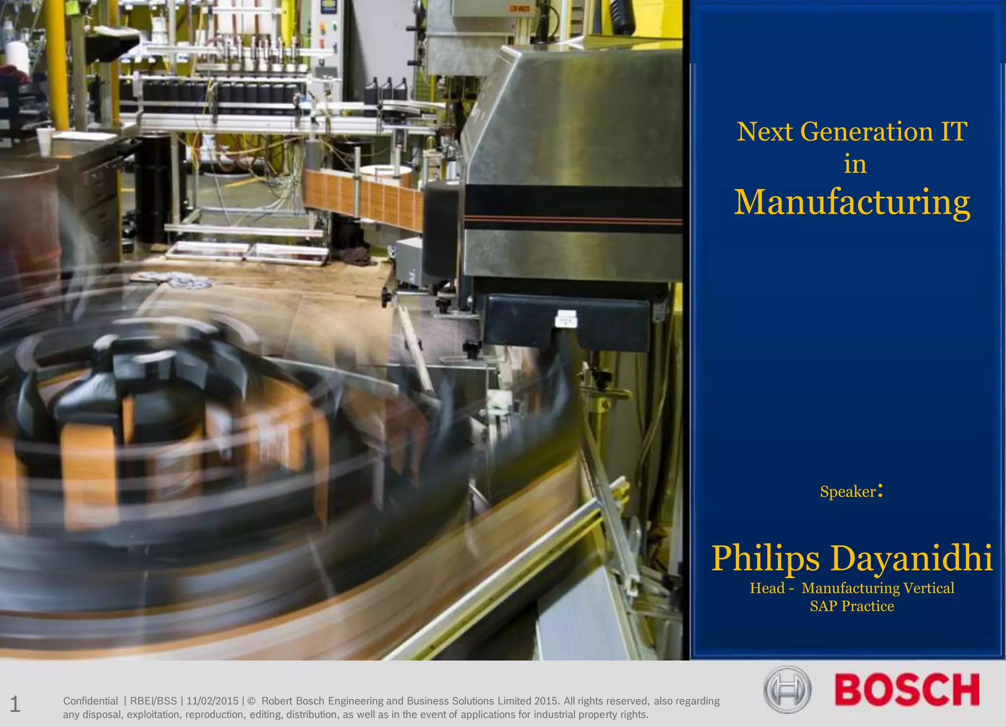 Bosch: Next Gen Manufacturing and IT | PPT