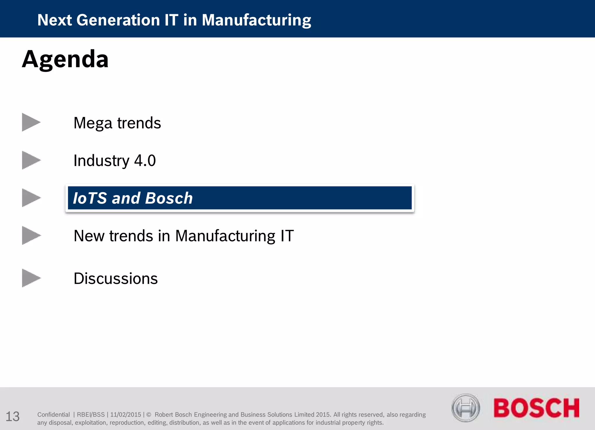 Bosch: Next Gen Manufacturing and IT | PPT
