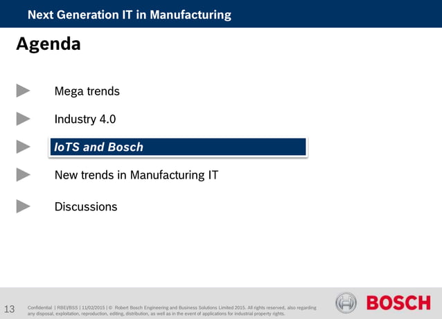 Bosch: Next Gen Manufacturing and IT | PPT