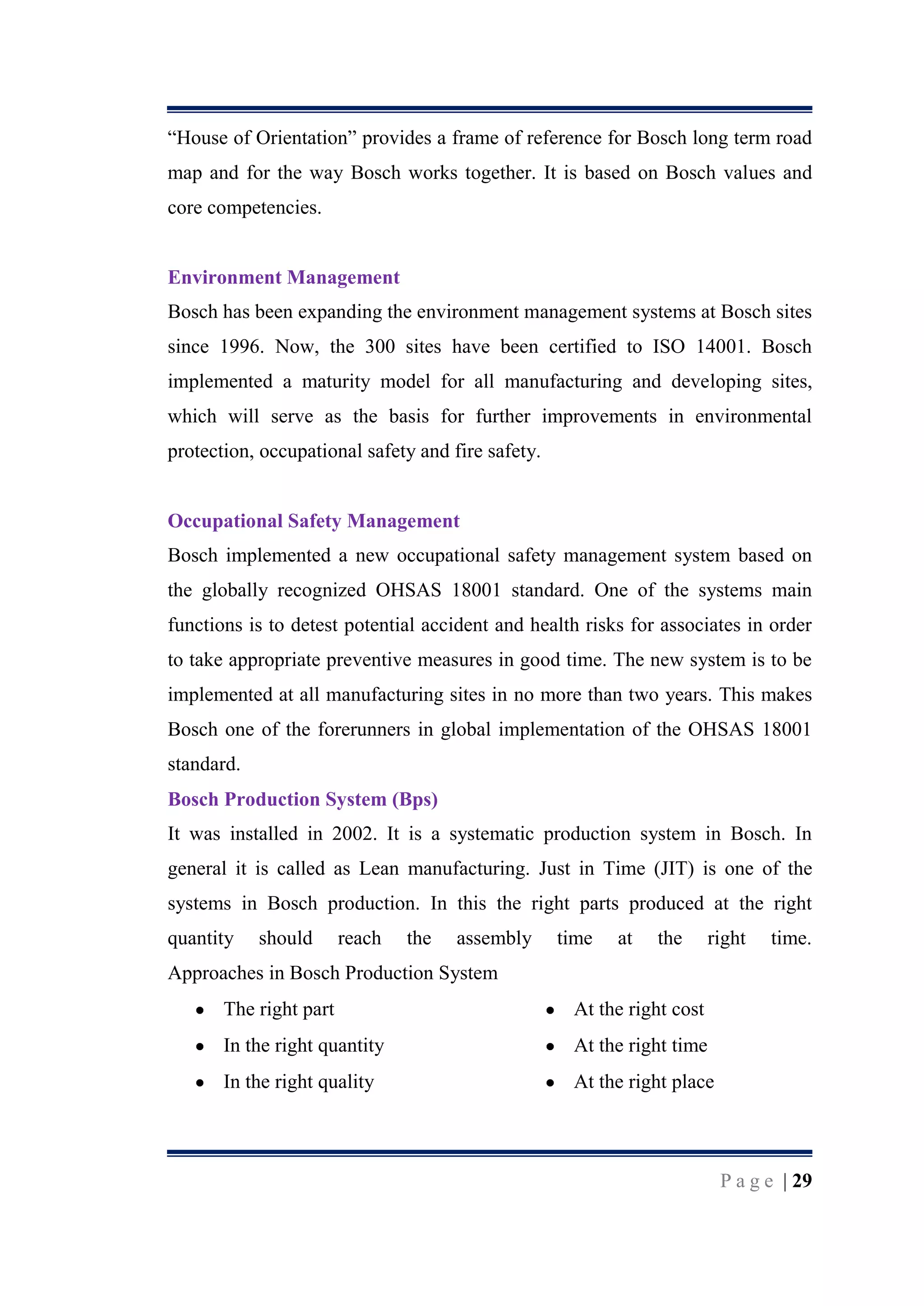 Bosch '''project part-A for MBA student | DOCX