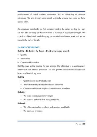 Bosch '''project part-A for MBA student | DOCX