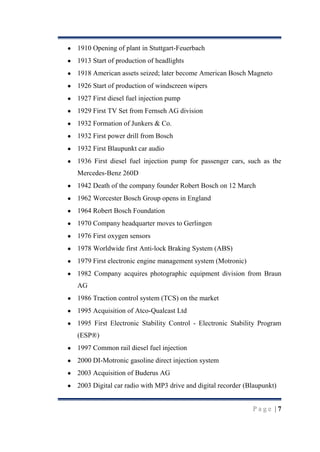 Bosch '''project part-A for MBA student | DOCX