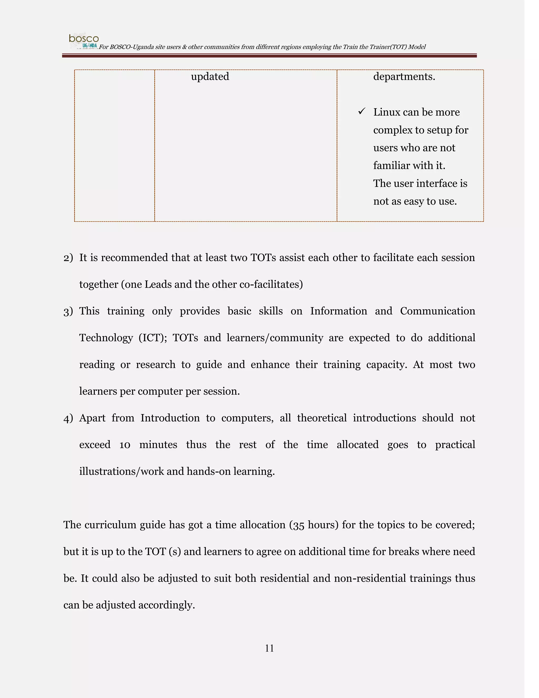 Bosco Uganda ICT Handbook: Curriculum Guide | PDF