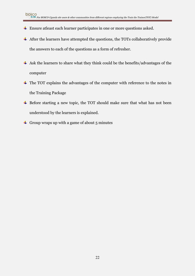 Bosco Uganda ICT Handbook: Curriculum Guide | PDF