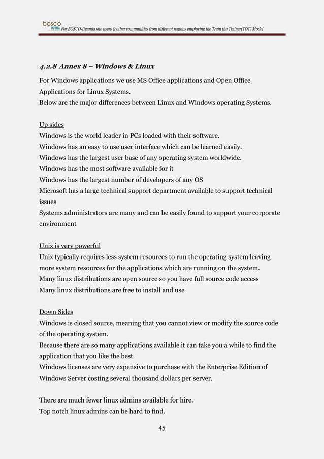 Bosco Uganda ICT Handbook: Curriculum Guide | PDF
