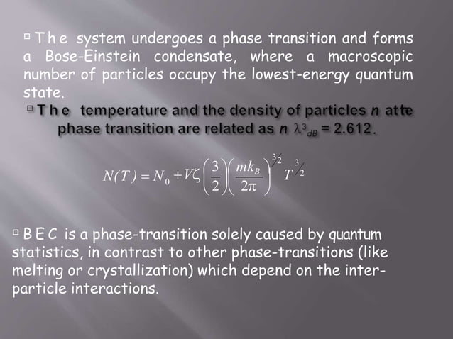 Bose einstein condensation | PPTX