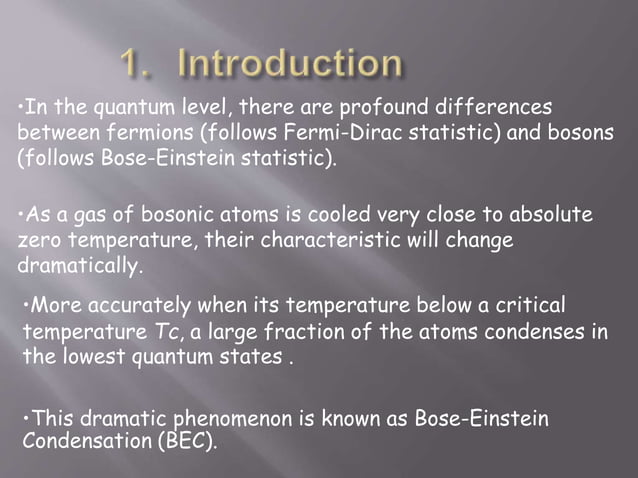 Bose einstein condensation | PPTX