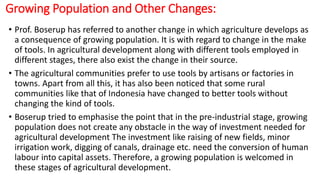 Boserup theory of agricultural development | PPTX