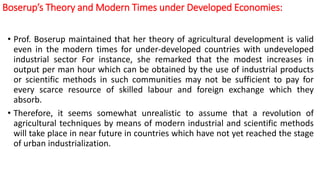 Boserup theory of agricultural development | PPTX