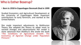Boserup theory of agricultural development | PPTX