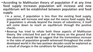 Boserup theory of agricultural development | PPTX