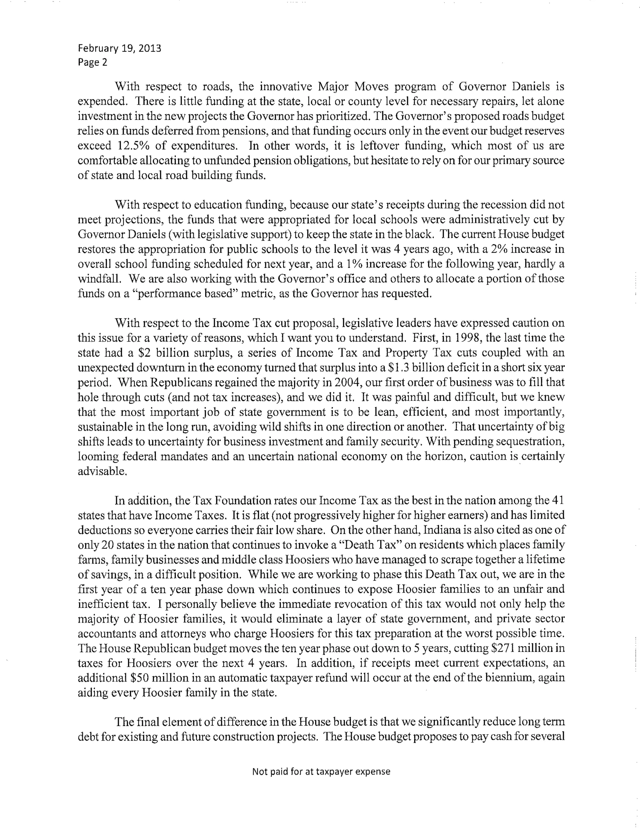 Bosma letter to county chairman | PDF