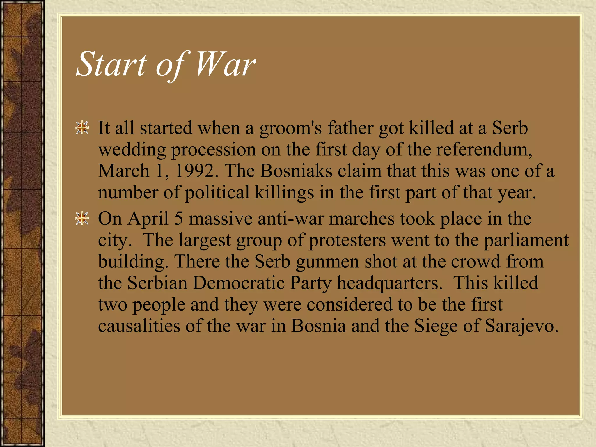 Bosnian War Powerpoint | PPTX
