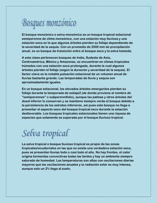 Bosques tropicales | DOCX
