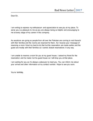 BAD News LETTER | PDF